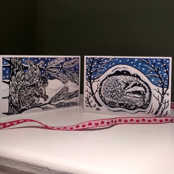 Linocut Cards - Etsy