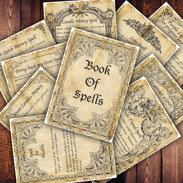 Spell Book Pages - Etsy