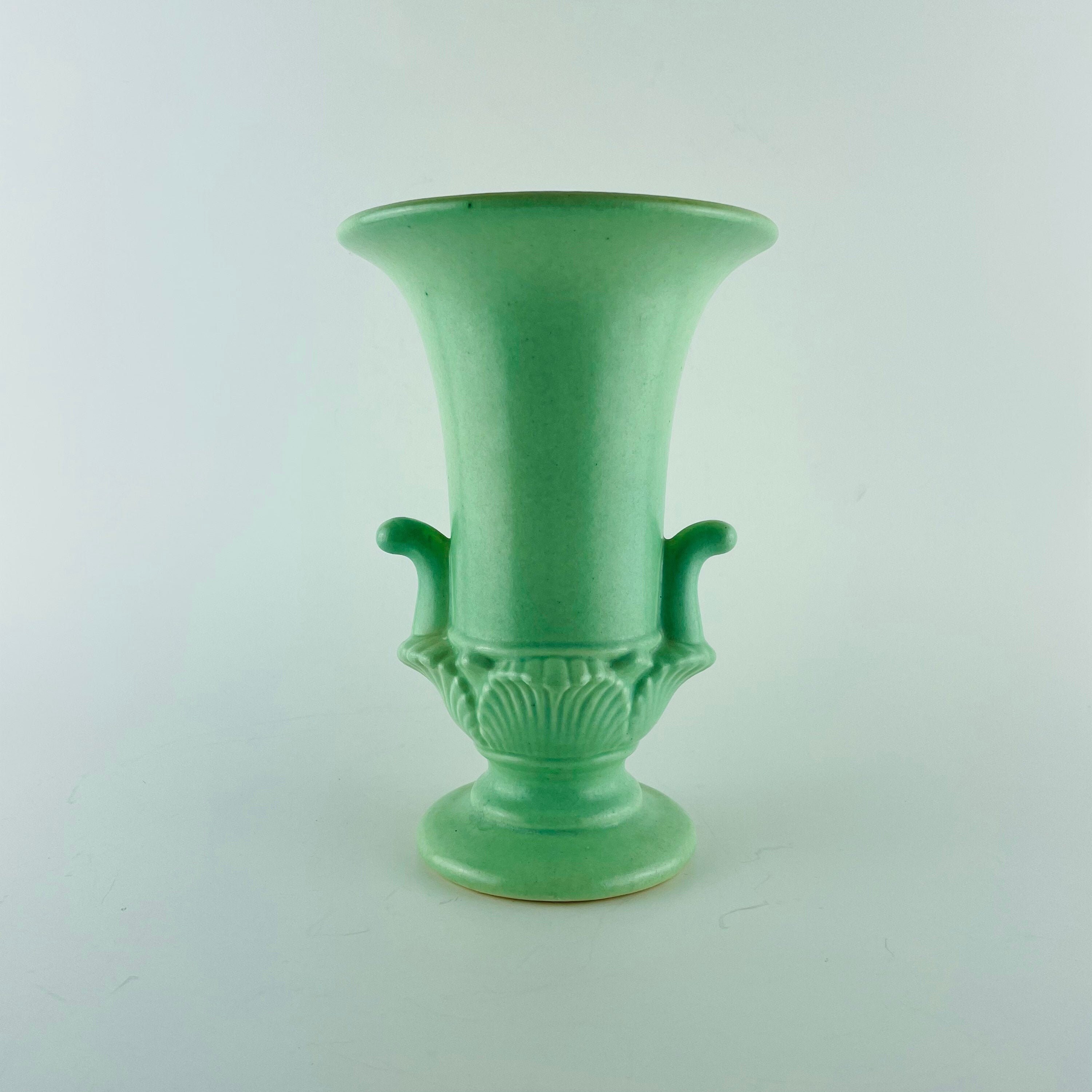 Rumrill Pottery Vase - Green W/ Ivory Interior - 1930s Red Wing ...