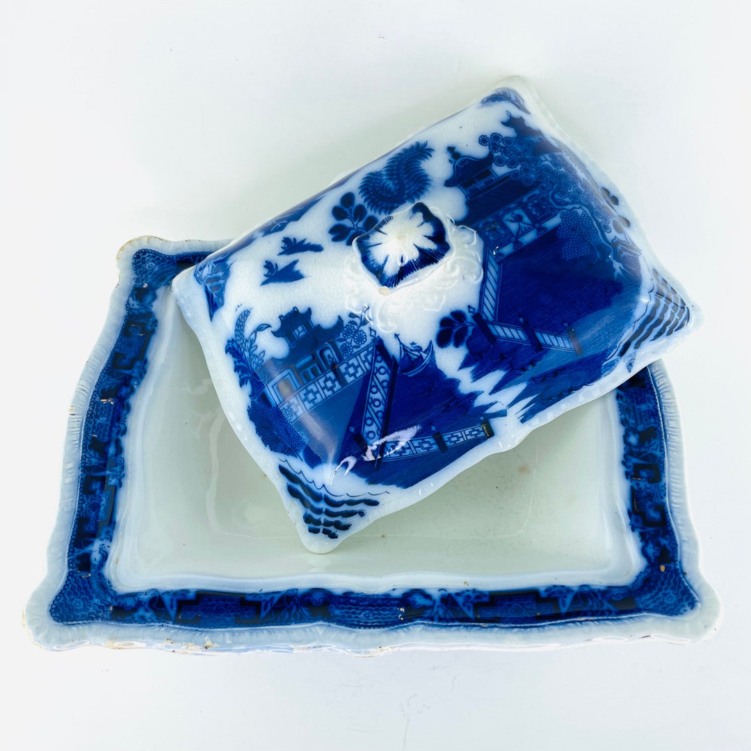 Antique Pountney and Co. Bristol Mandarin Lidded Vegetable Dish - Blue ...