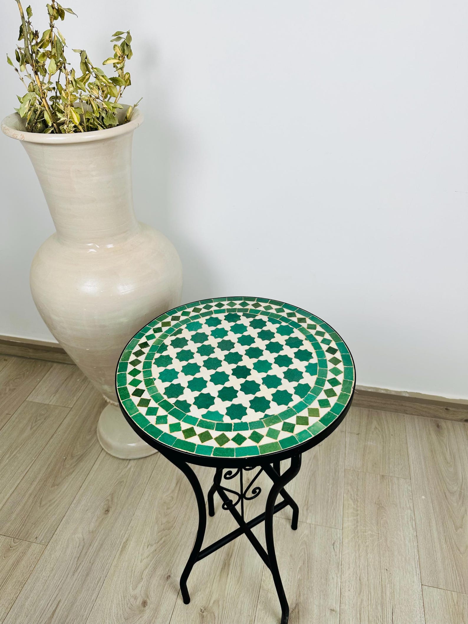 Handmade Green Zellij Tile Table: Moroccan Mosaic Bistro Table - Etsy