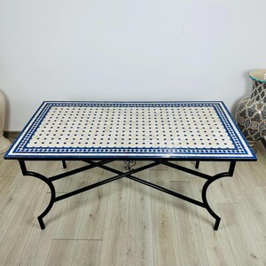 AUTHENTIC MOSAIC TABLE, Custom Made Biege Rectangular Mosaic Table ...