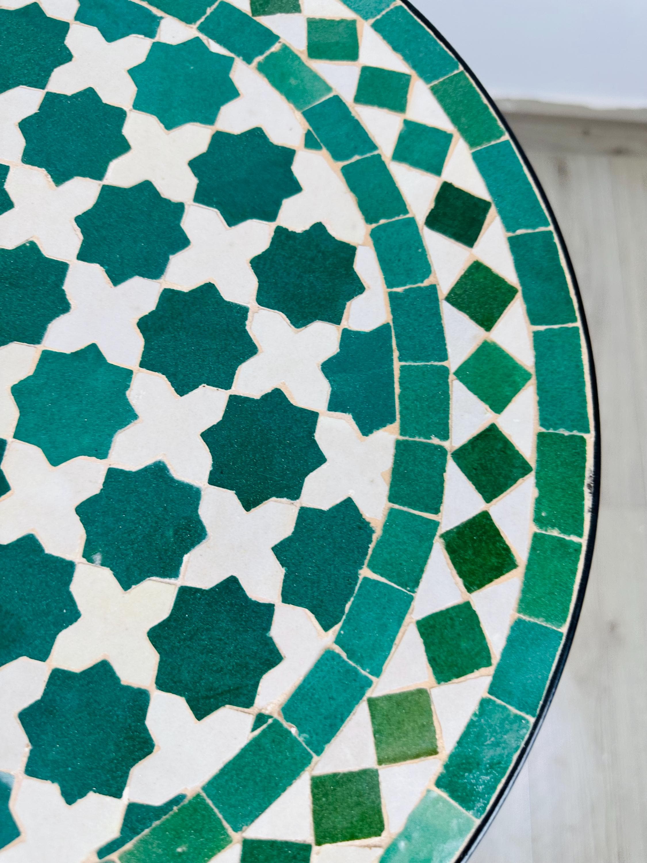 Handmade Green Zellij Tile Table: Moroccan Mosaic Bistro Table - Etsy