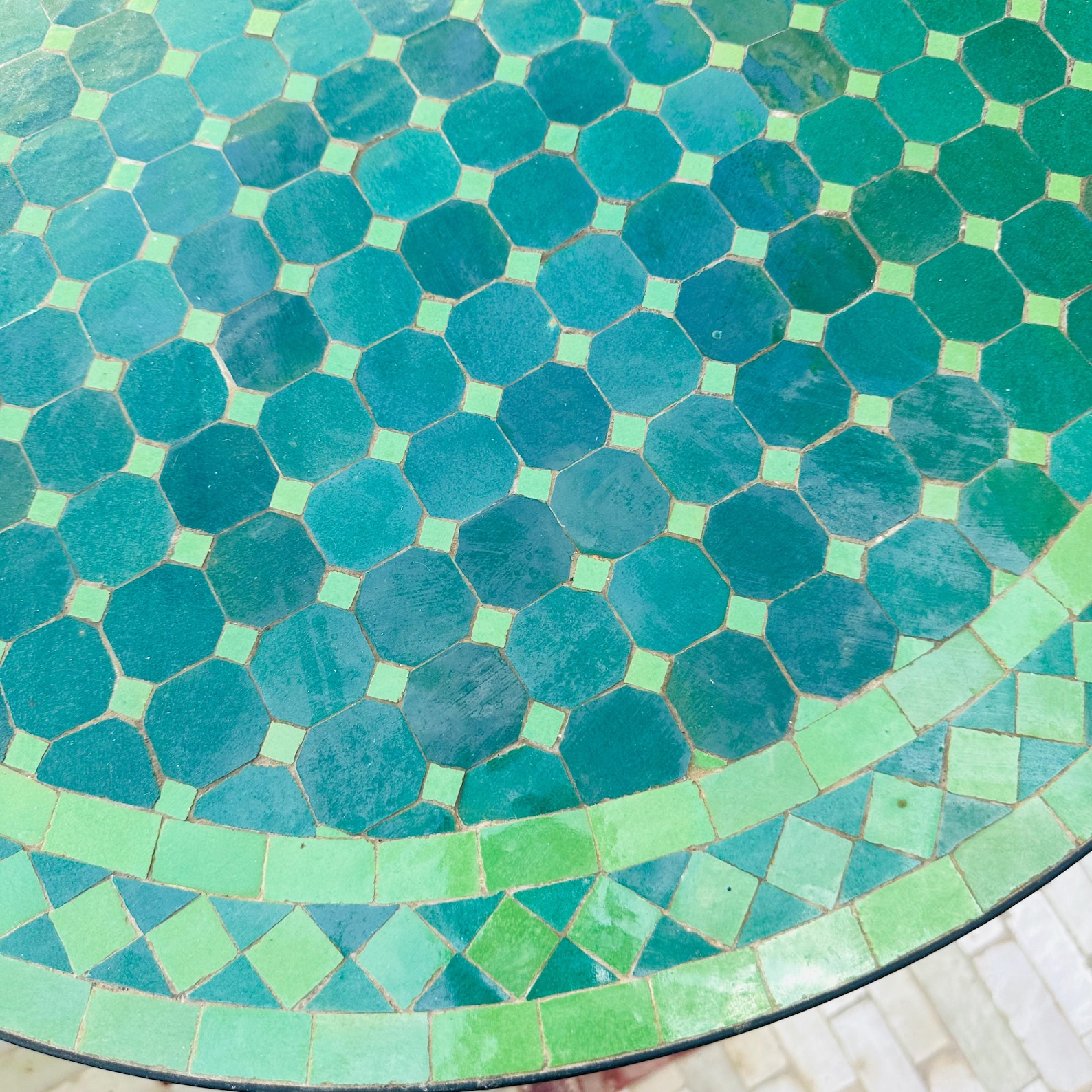Green Zellij Tile Table: Handmade Moroccan Mosaic Bistro Table - Etsy