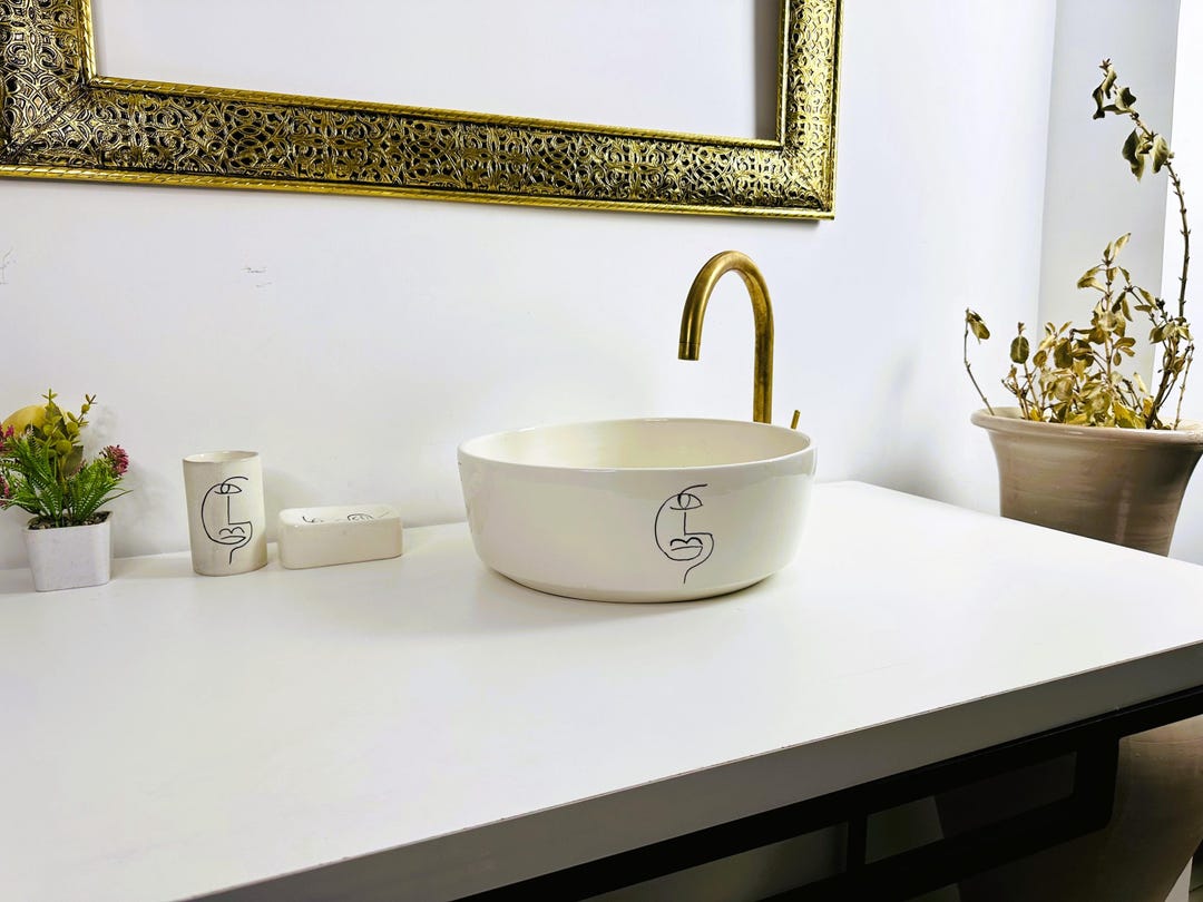 MINIMALISTE CERAMIC BASIN, Custome Made Basin Sink, Deep Round Pottery ...
