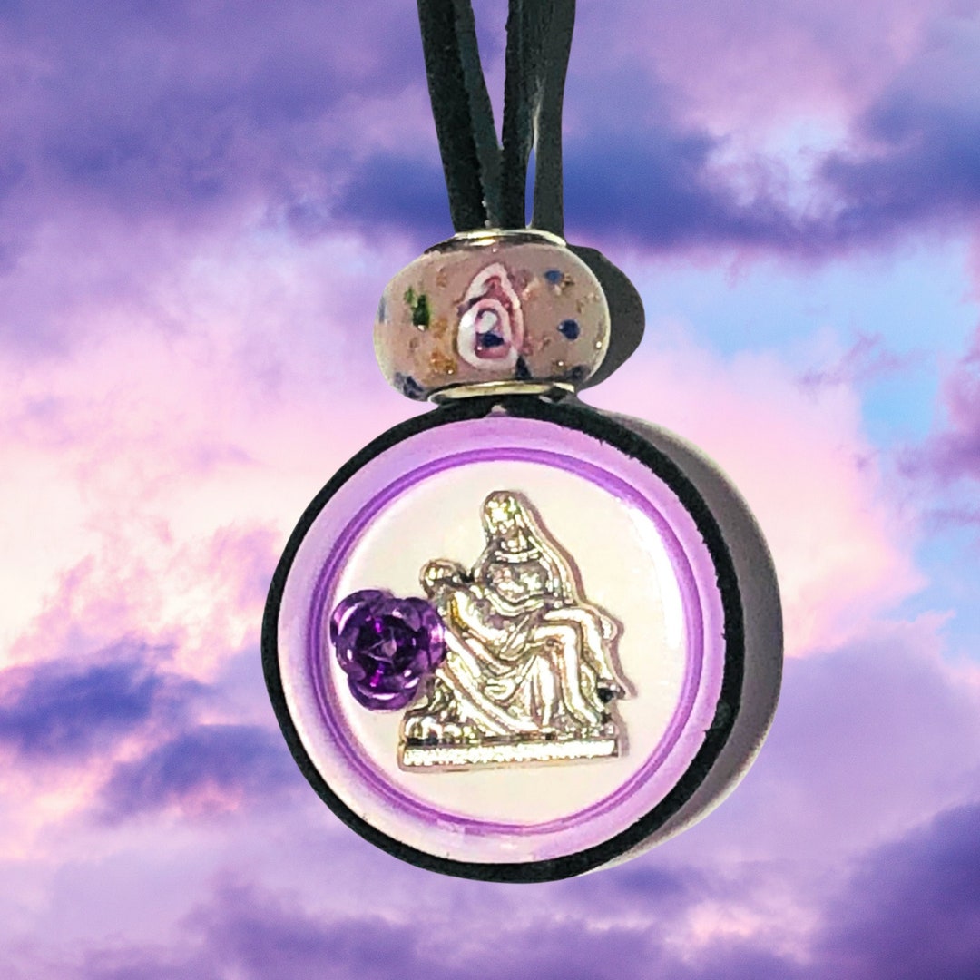 La Pieta Jesus Mary Catholic Necklace Medal Easter Holy Marian Water - Etsy