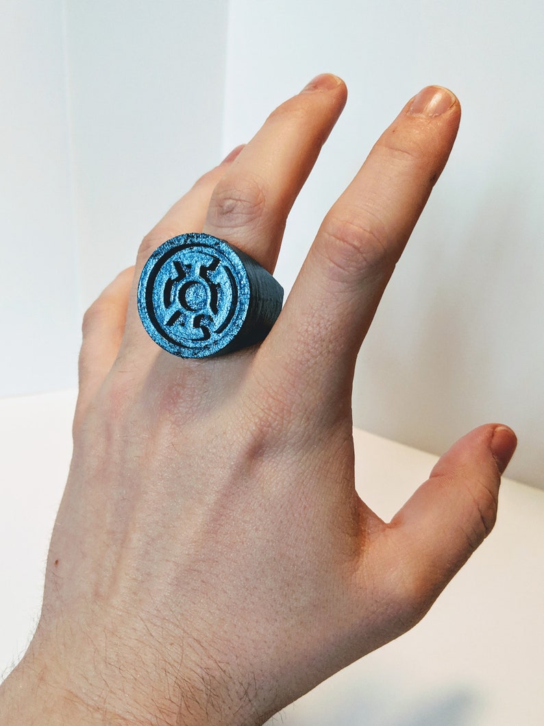 3D Printed Blue Lantern Ring - Etsy