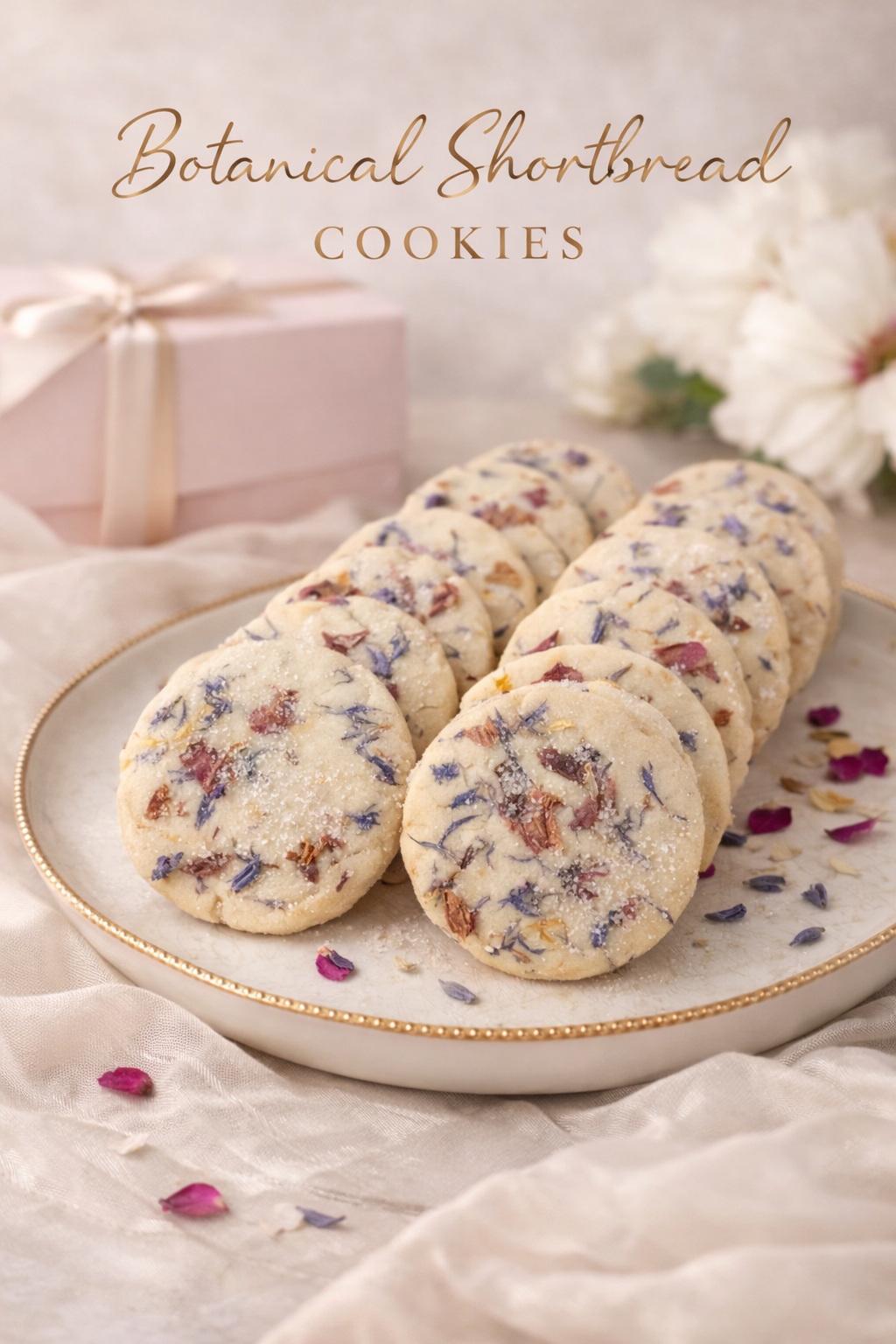 Edible Pressed Flower Shortbread Cookies, Gourmet Floral Cookie Gift ...