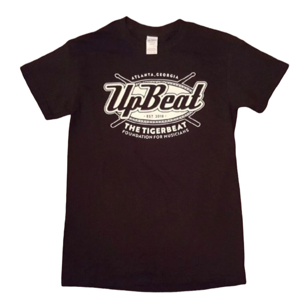 Upbeat Black T Shirt - White Logo - Etsy