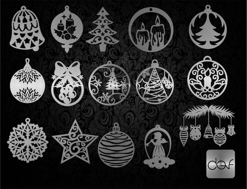 Christmas Ornaments Pack Clipart DXF CNC Dxf for Plasma - Etsy