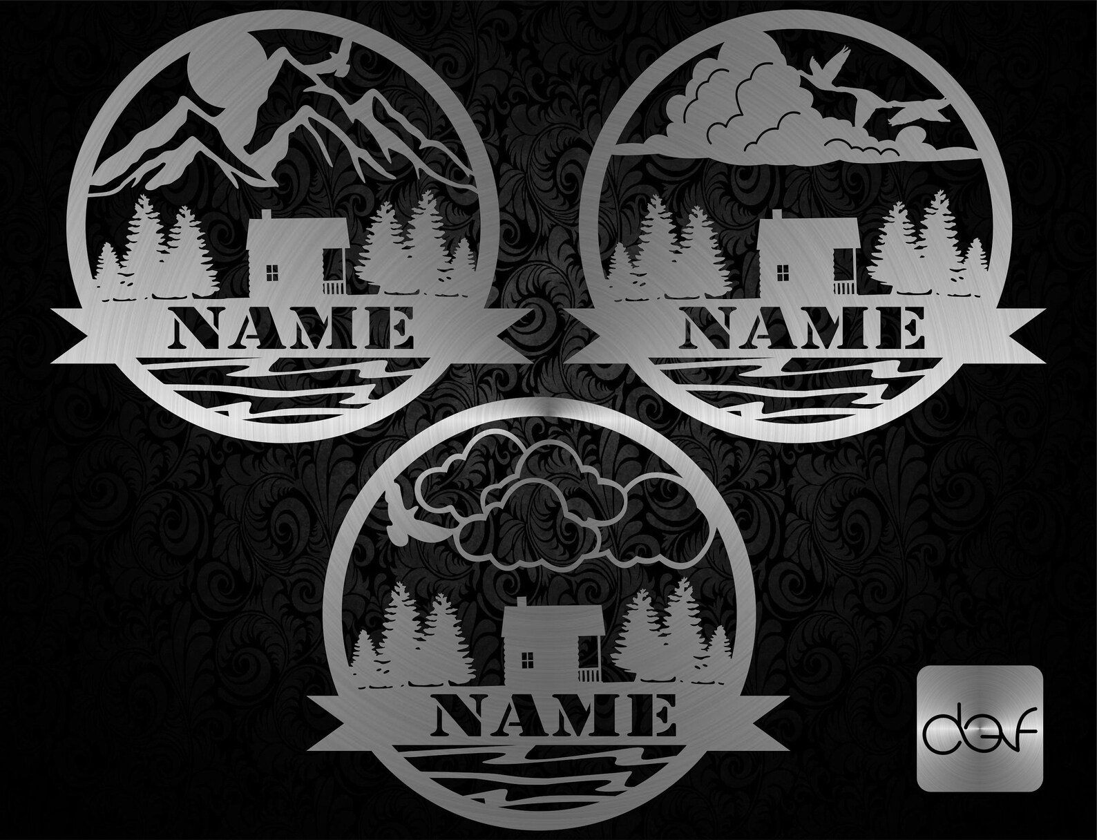 Cabin Outdoor Monogram Dxf Cnc Dxf For Plasma Laser Waterjet Etsy