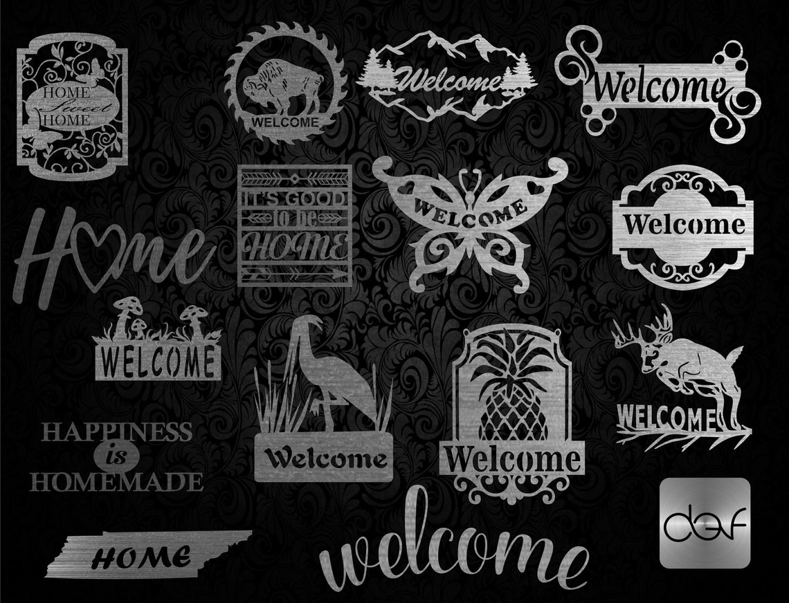 Home Welcome Sign Pack DXF CNC Dxf for Plasma Laser Waterjet - Etsy
