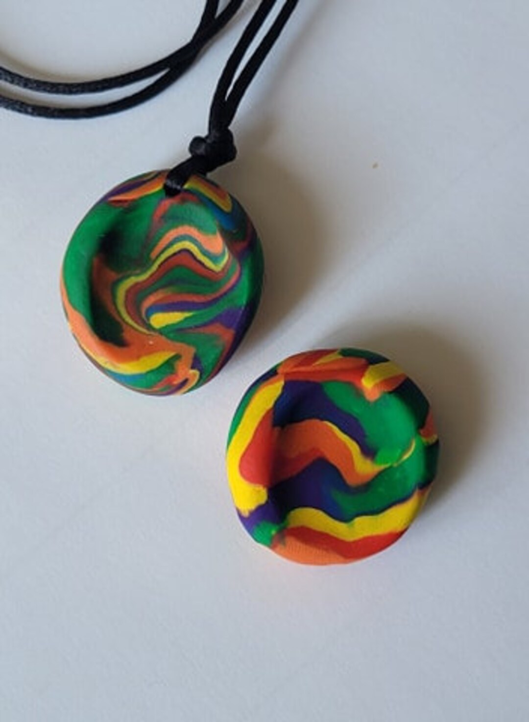 Rainbow Worry Stone - Finger Fidget - Worry Stone Necklace and Worry ...