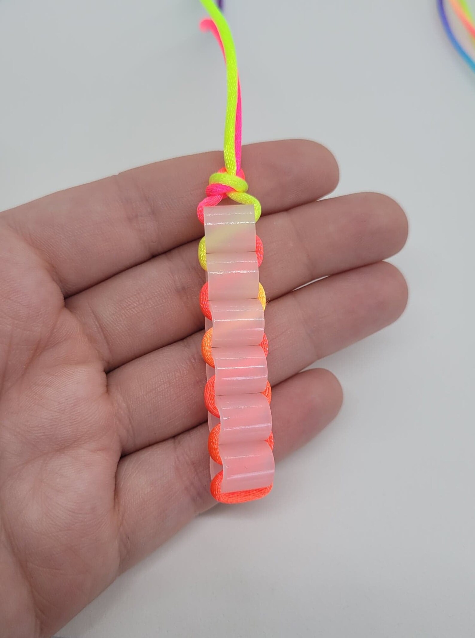 Big Bead Neon Rainbow Cord Fidget Necklace | Etsy