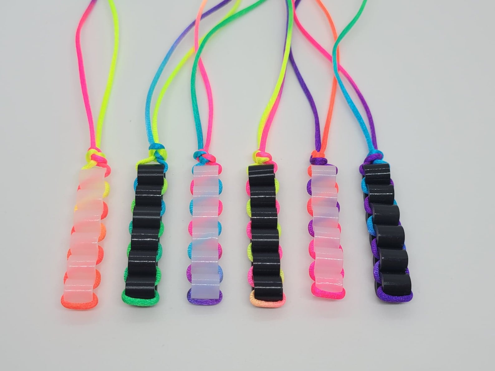 Big Bead Neon Rainbow Cord Fidget Necklace - Etsy