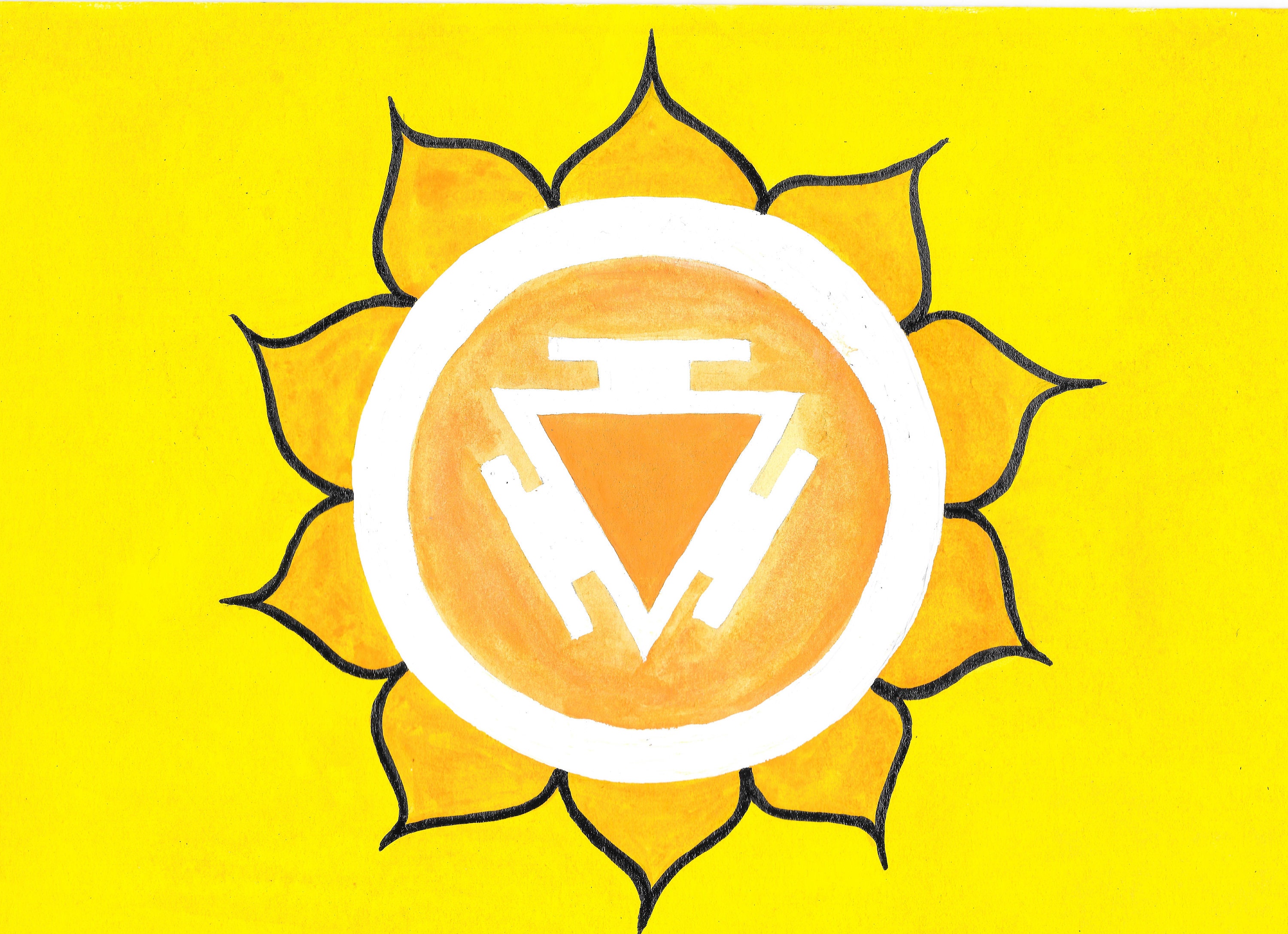 Solar Plexus Chakra Watercolor Drawing - Etsy