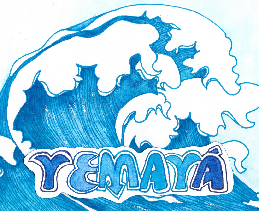Yemaya, Yemaya Painting, Ocean Print, Yemaya Ocean, Ocean Waves, Wave ...
