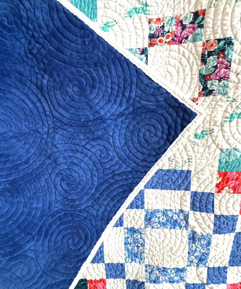 Modern Throw Quilt / Ruby Star Society Backyard / Minky / Handmade ...