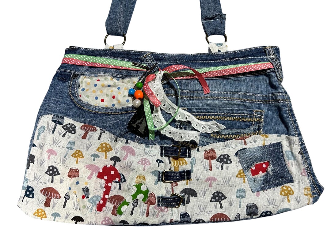 Magic Mushroom Jean Purse - Etsy