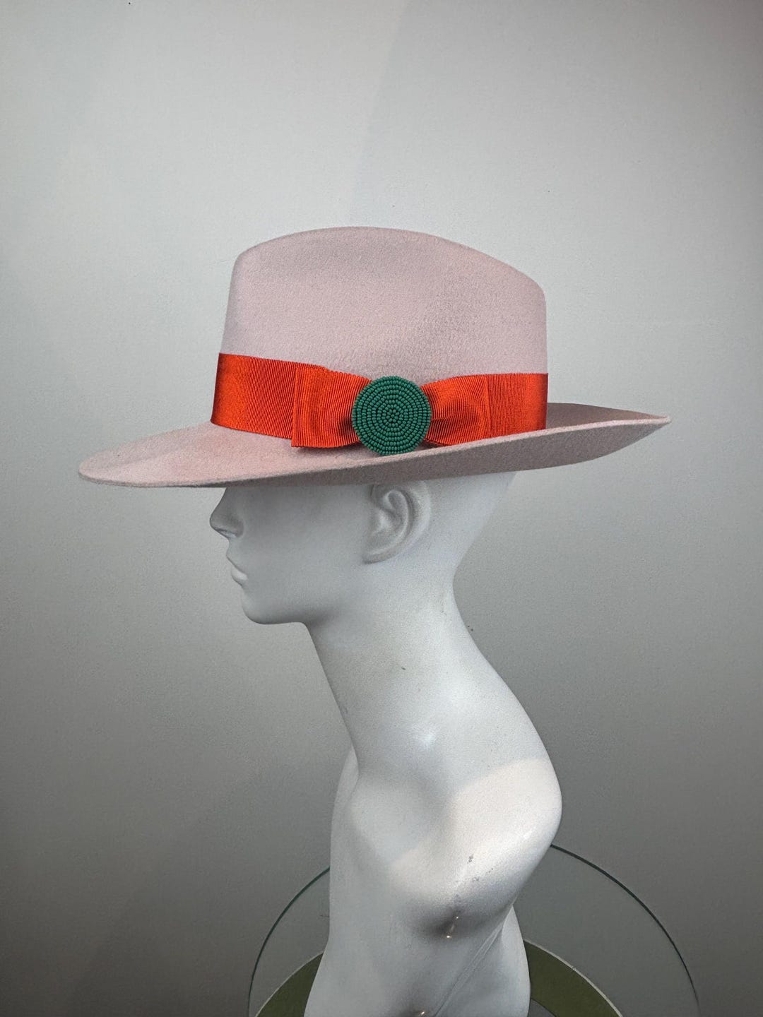 Rebecca Jones Hats - Orange Fiesta Fedora With Green Kenyan Beads - Etsy