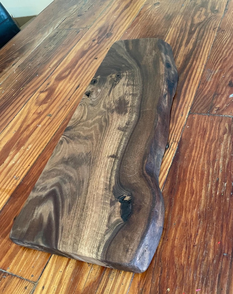 Handmade Live Edge Charcuterie Board | Large Walnut Wood Serving Board ...