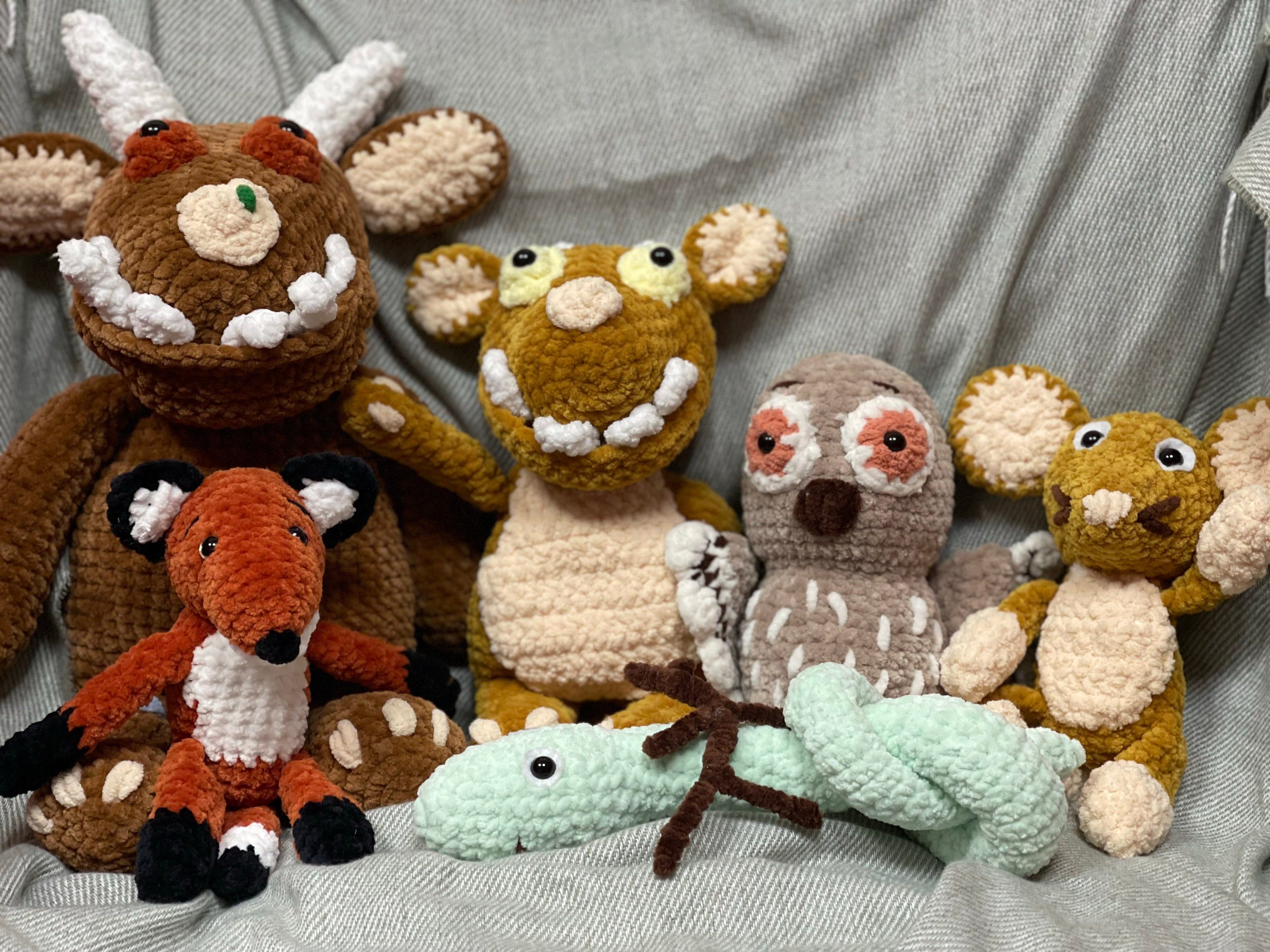 The Gruffalo Family - Gruffalo, Kid, Stick, Mouse, Owl, Snake and Fox ...