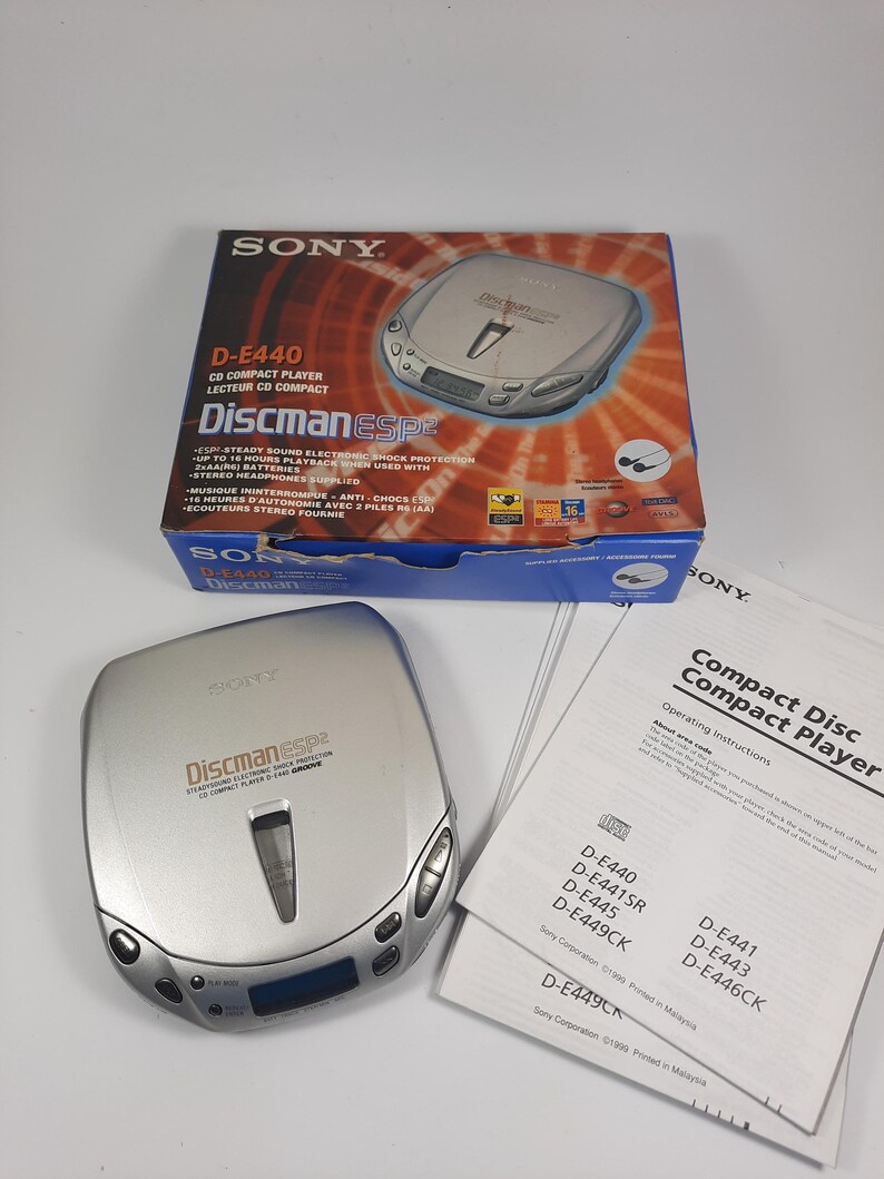 Sony D-E440 Discman Compact Disc Speler Inclusief Doos - Etsy