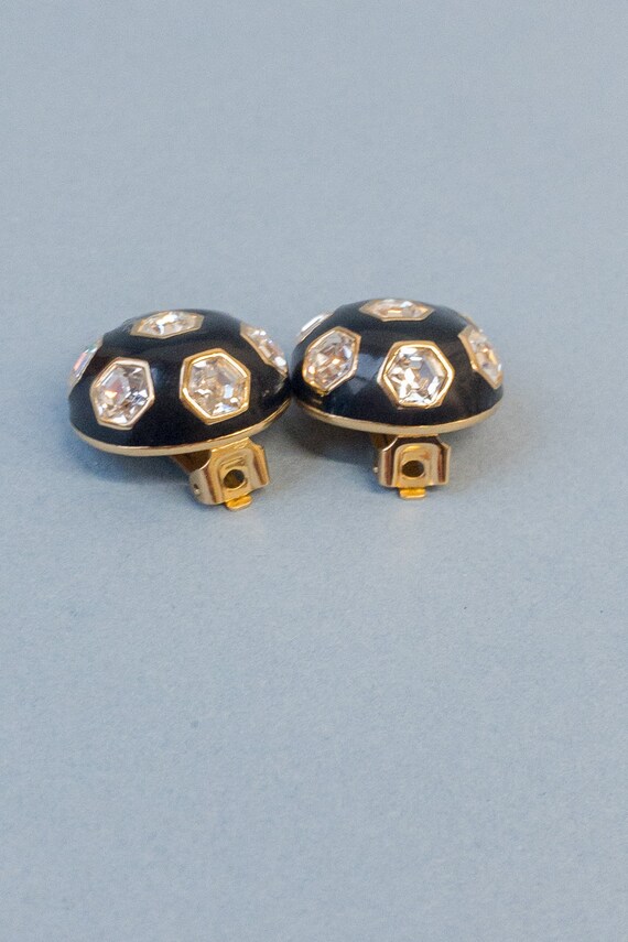 Christian Dior 80's 90's Rhinestone Gold Earrings | V… - Gem