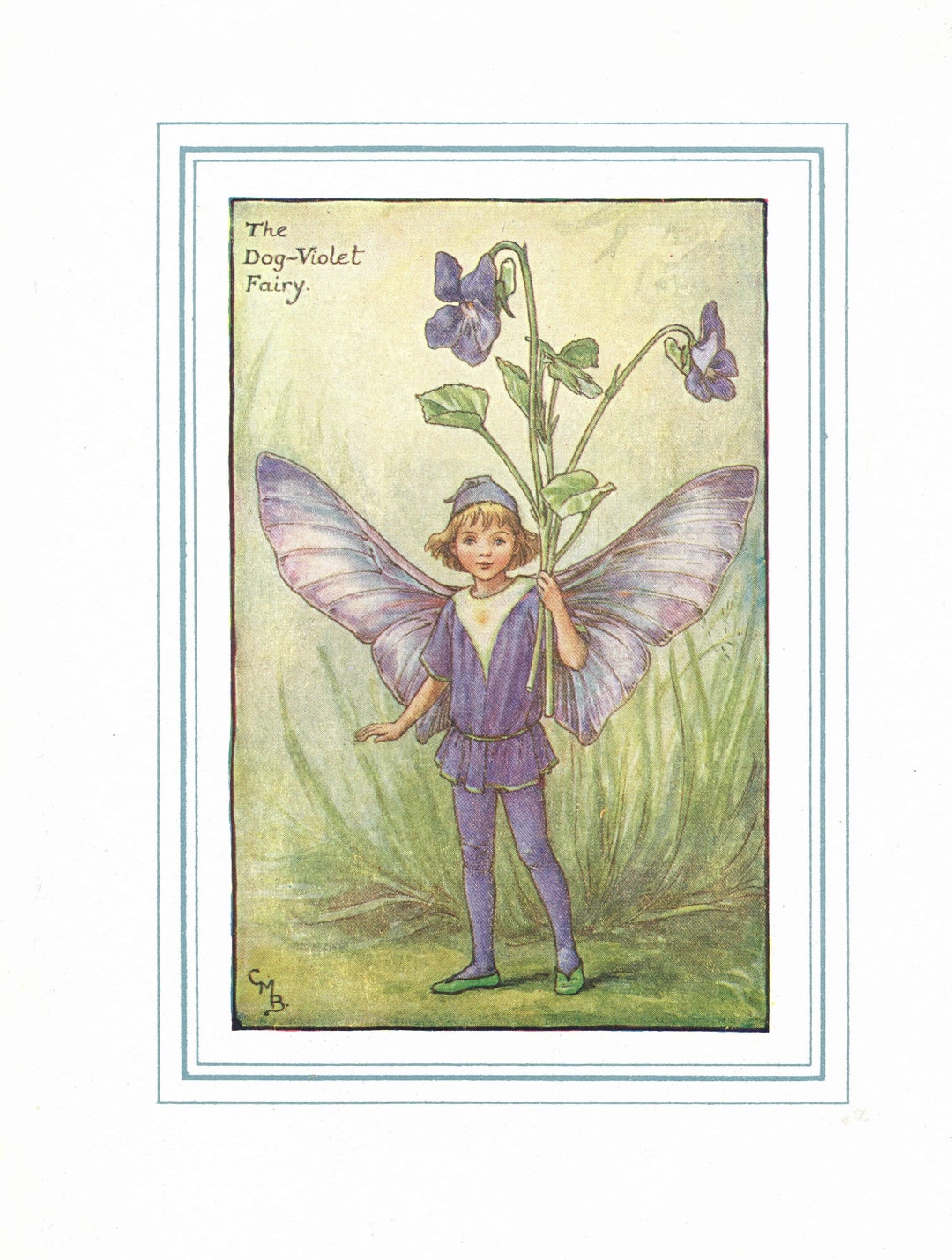 Flower Fairies: the DOG-VIOLET Fairy Vintage Print C1930 by Cicely Mary ...