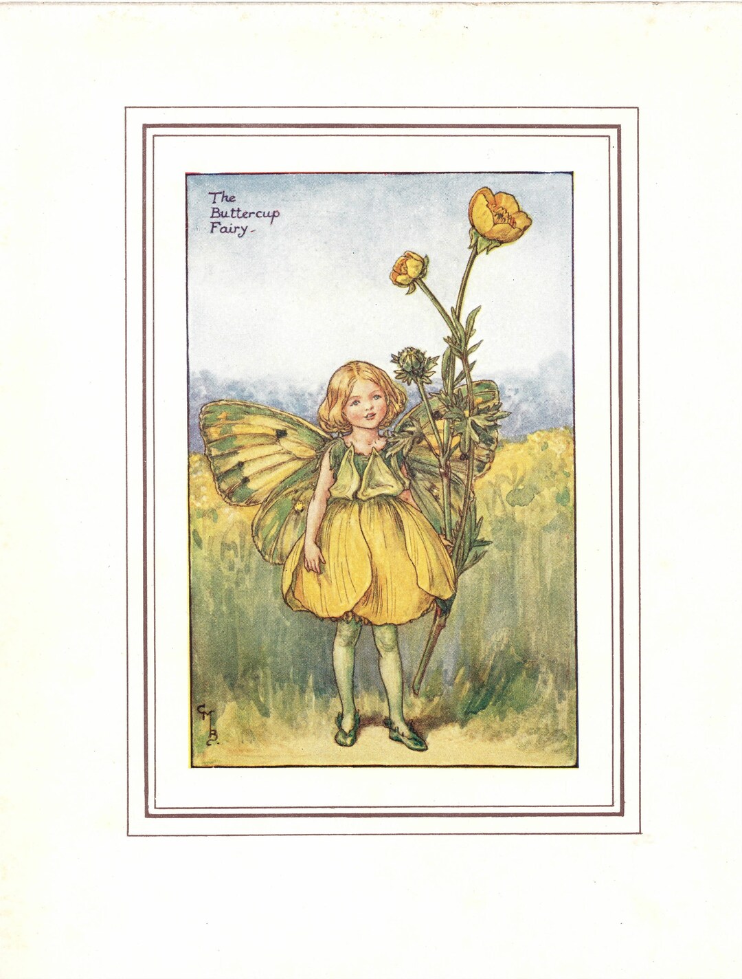 Flower Fairies: the BUTTERCUP Fairy Vintage Print C1930 by Cicely Mary ...