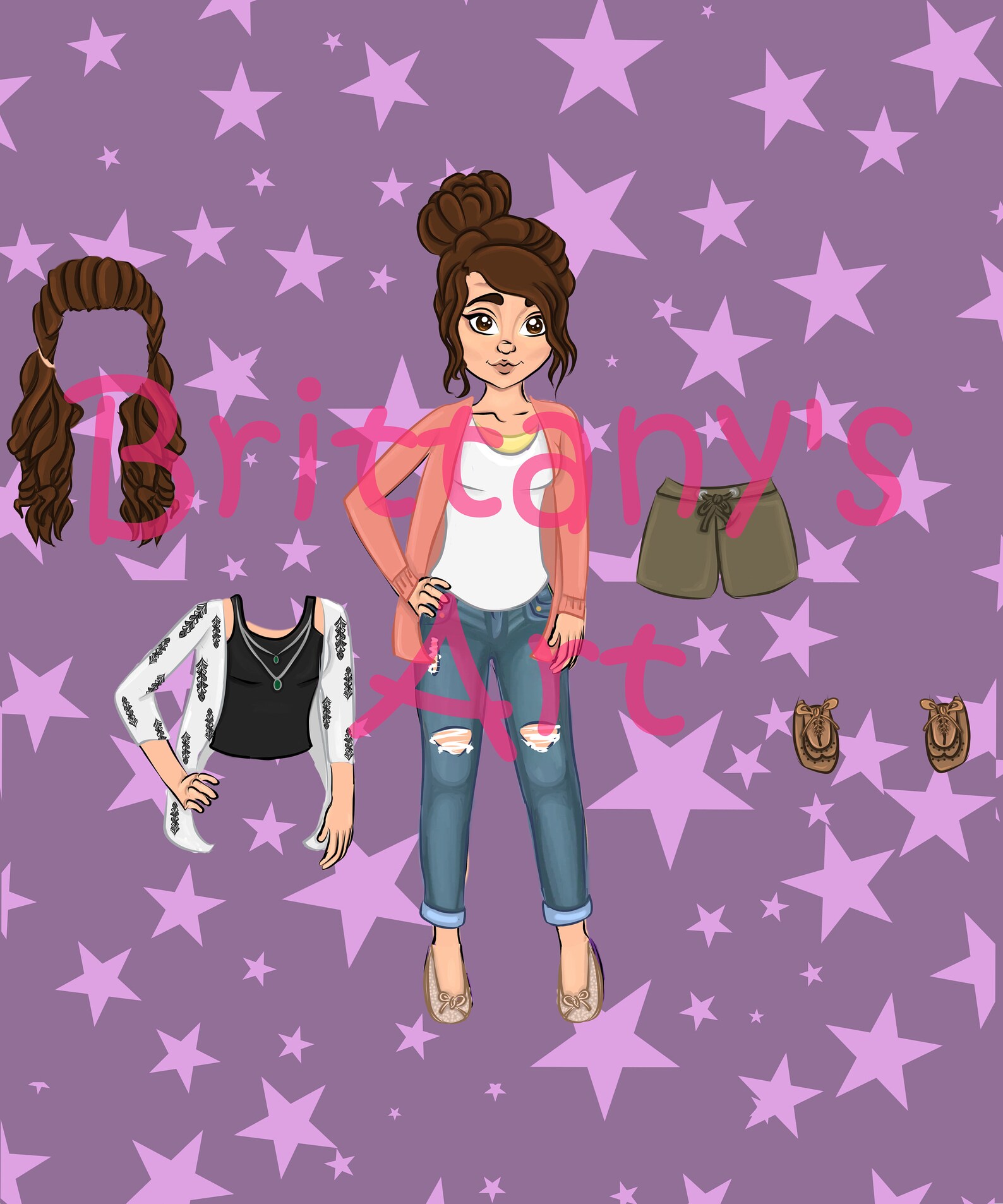 Handmade Paper Doll: Kourtney - Etsy
