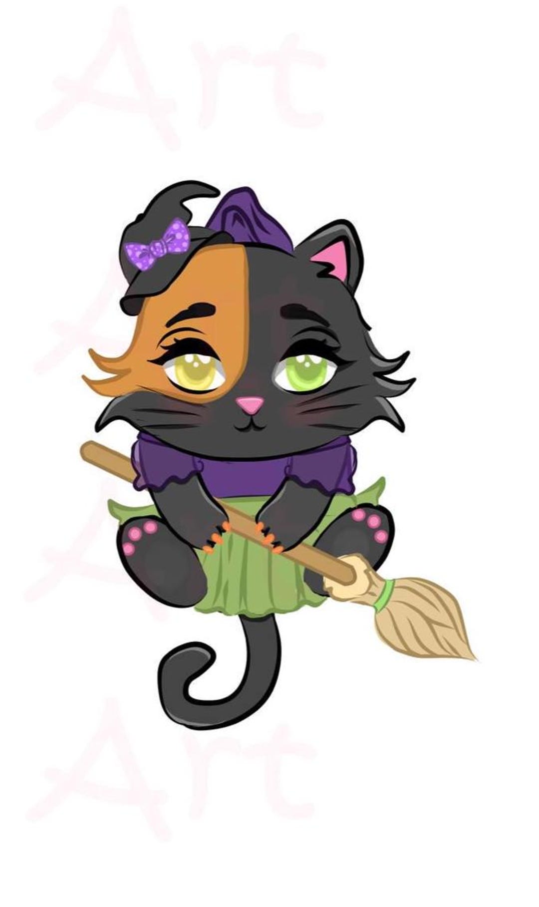 Witch Cat Hanging Paper Doll - Etsy
