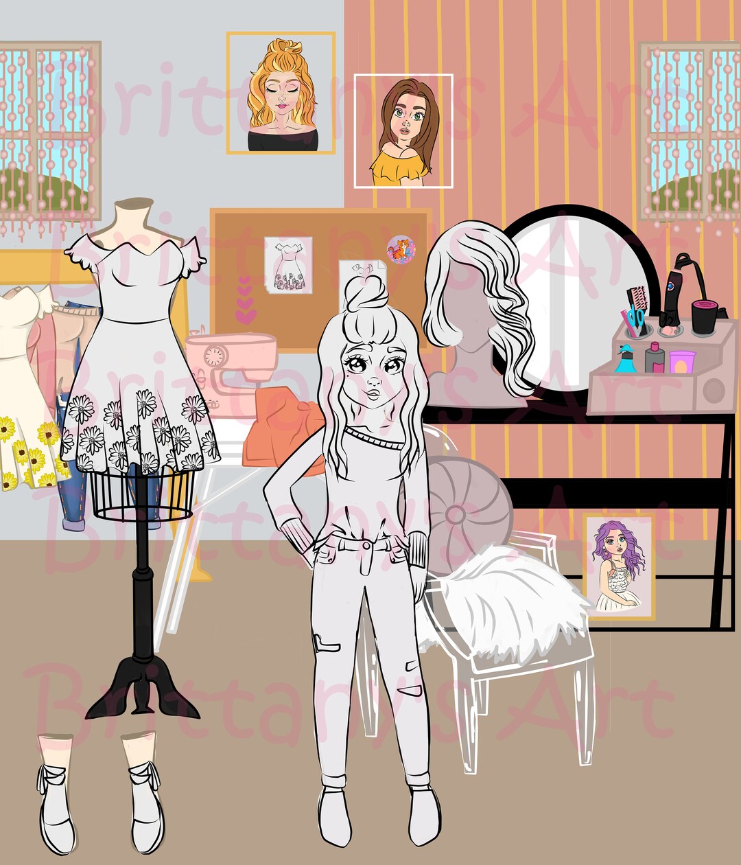 Abby Paper Doll to Color - Etsy