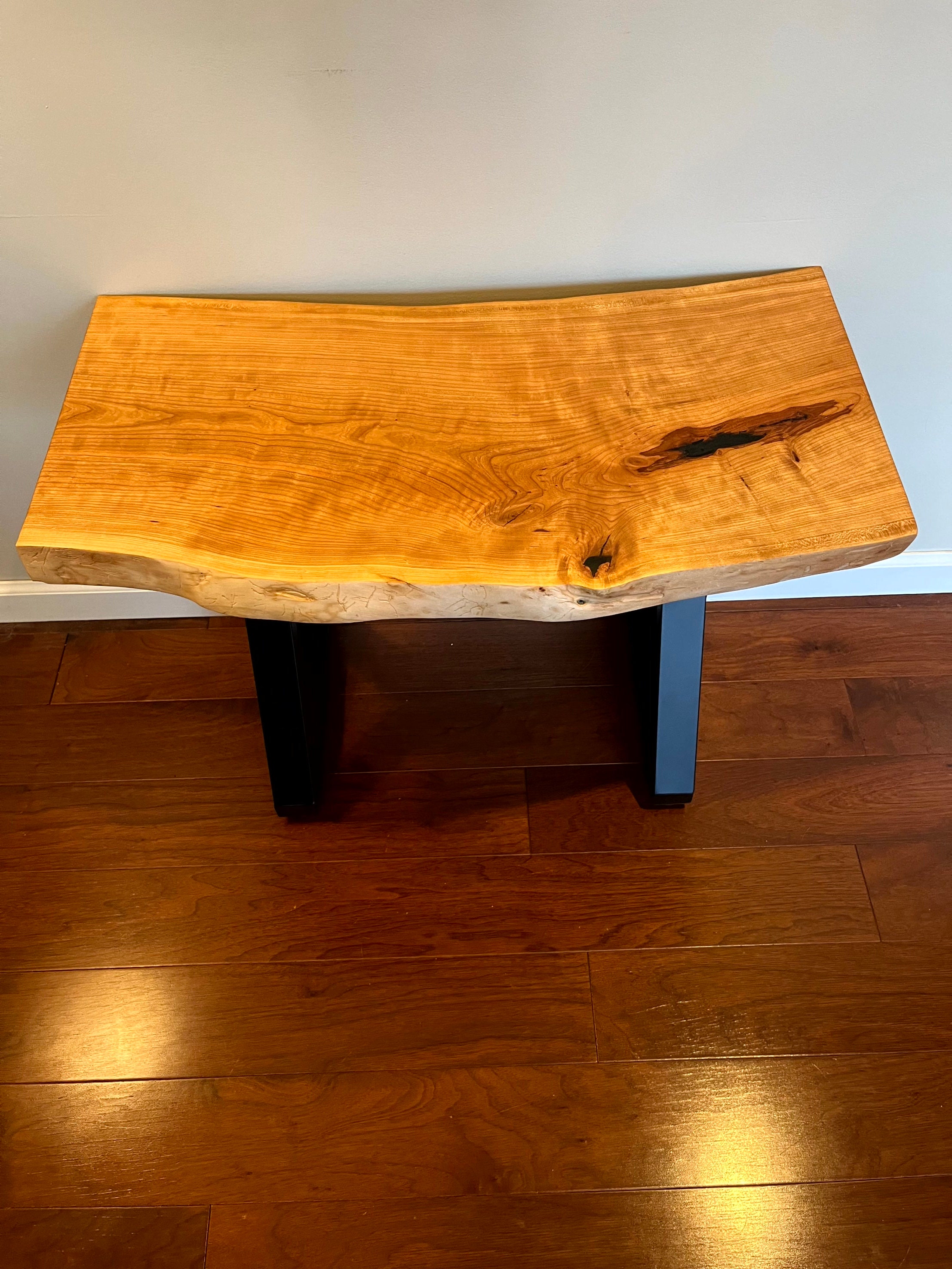 Handcrafted Live Edge Cherry Side Table Unique 100 Year Old Wood With ...