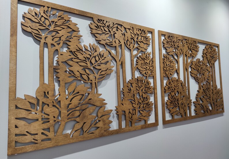 2 Panel Wood Wall Art Beautiful Living Room Decor - Etsy