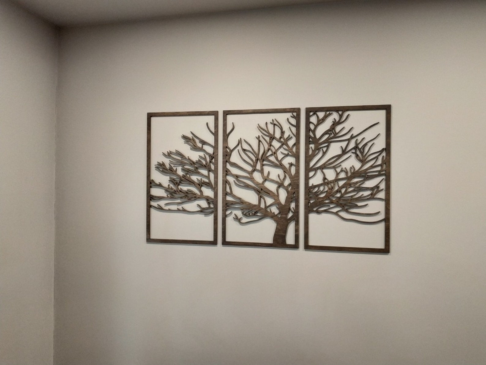 3 Panel Wood Wall Art Beautiful Living Room Decor - Etsy