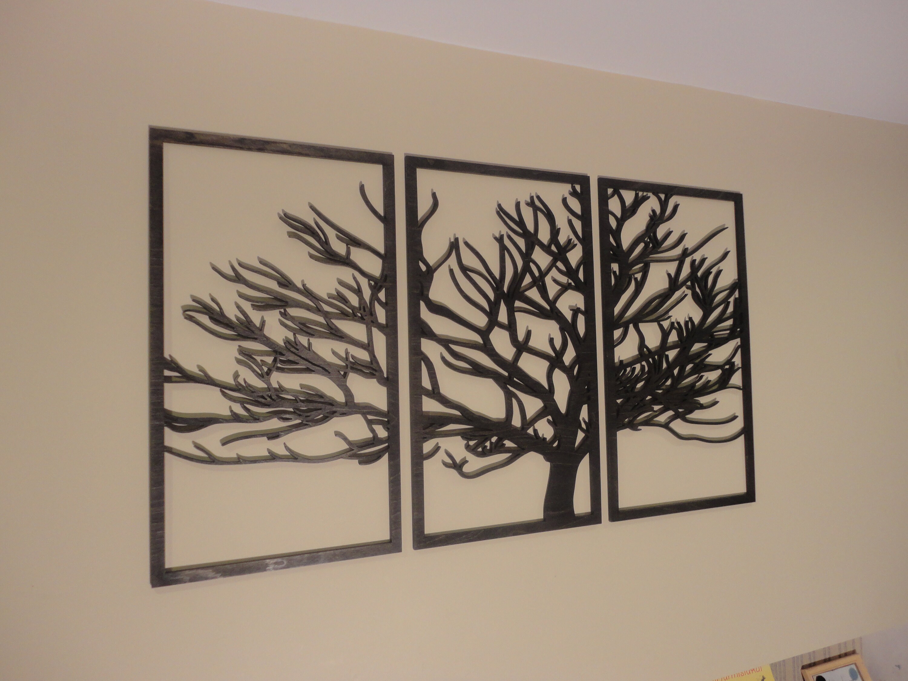 3 Panel Wood Wall Art Beautiful Living Room Decor | Etsy