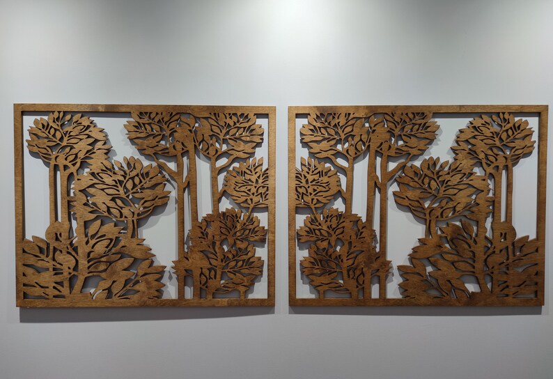 2 Panel Wood Wall Art Beautiful Living Room Decor - Etsy