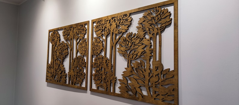 2 Panel Wood Wall Art Beautiful Living Room Decor - Etsy