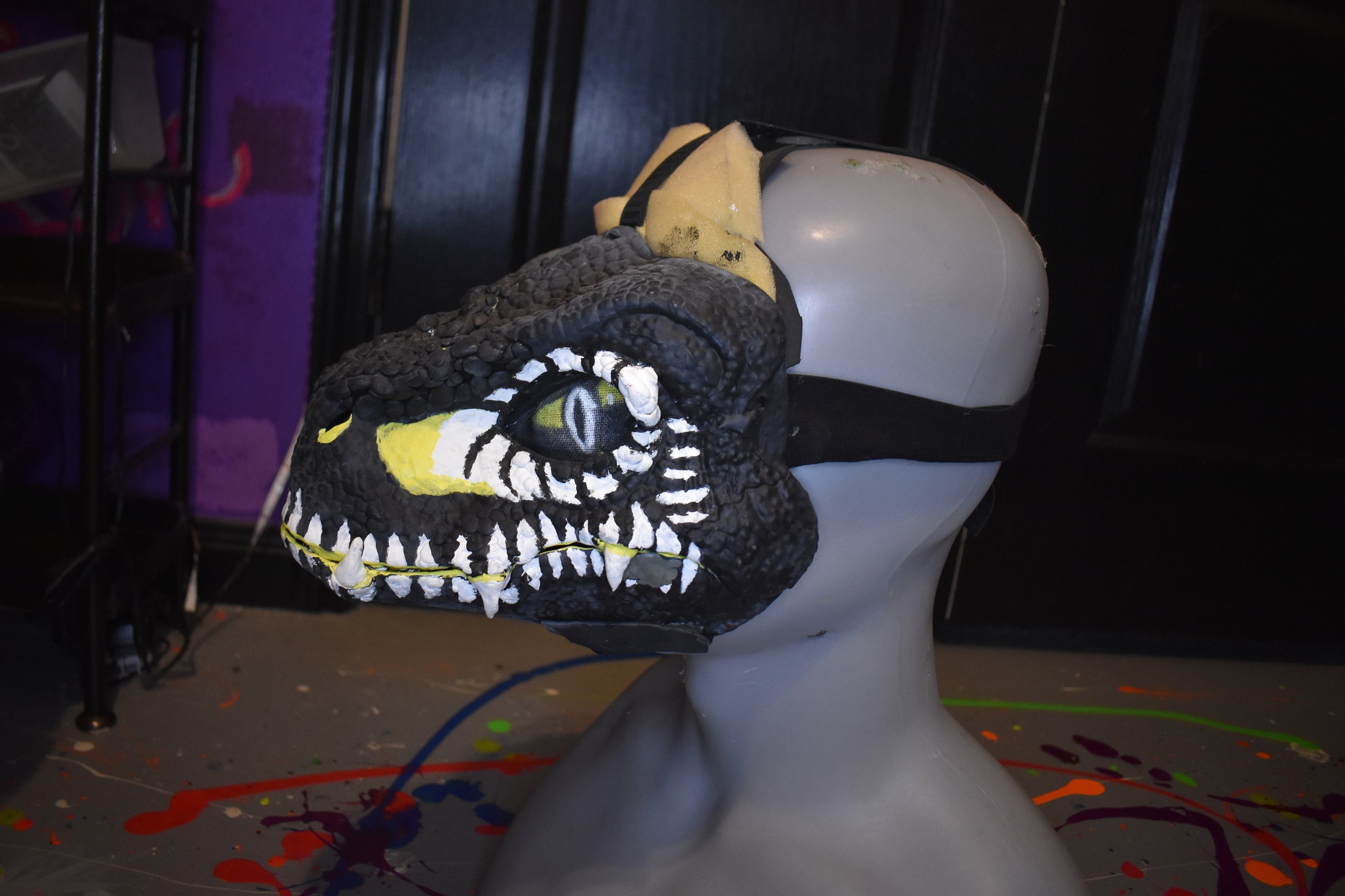 Dino Mask Fursuit Partial With Accessories the Smiler Fursuit Mask With ...