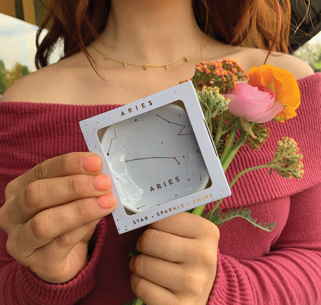 Lucky Feather Zodiac Sign Constellation Dish, Ceramic Jewelry Catch-all ...