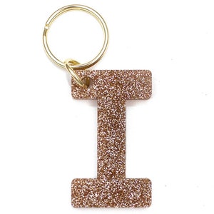 Glitter Letter Keychain - Etsy