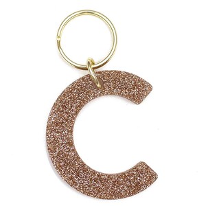 Glitter Letter Keychain - Etsy