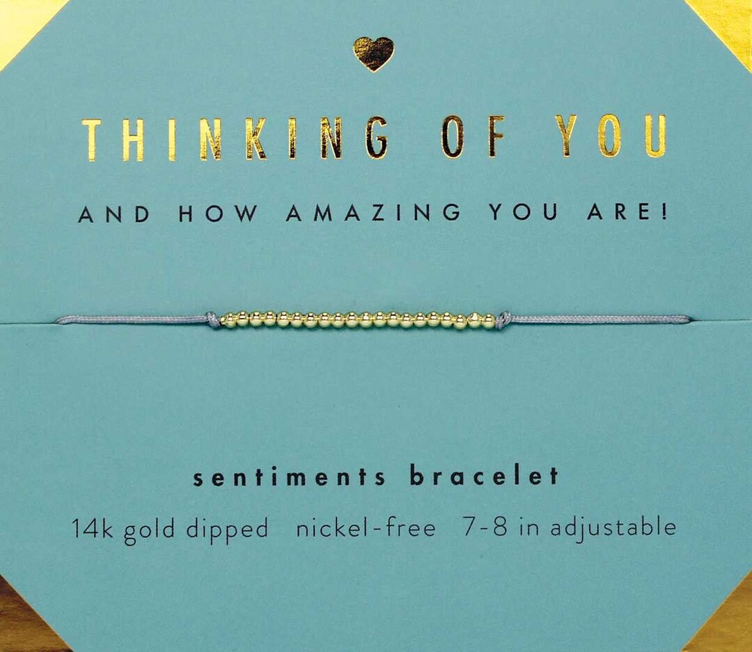 Sentiments Bracelet- Thinking of You - Etsy