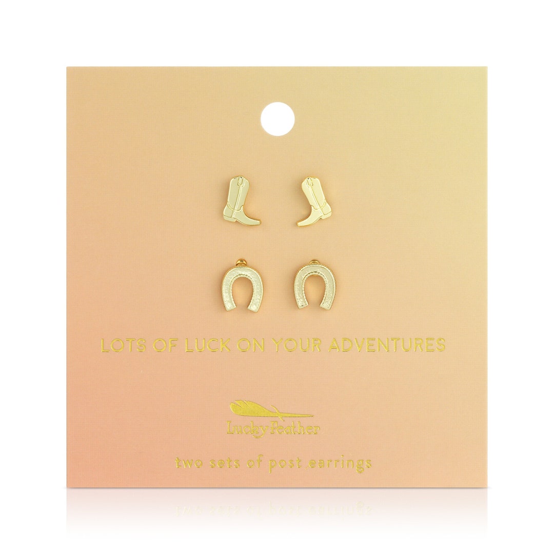 Lots of Luck - Boots + Horseshoe Studs - Etsy