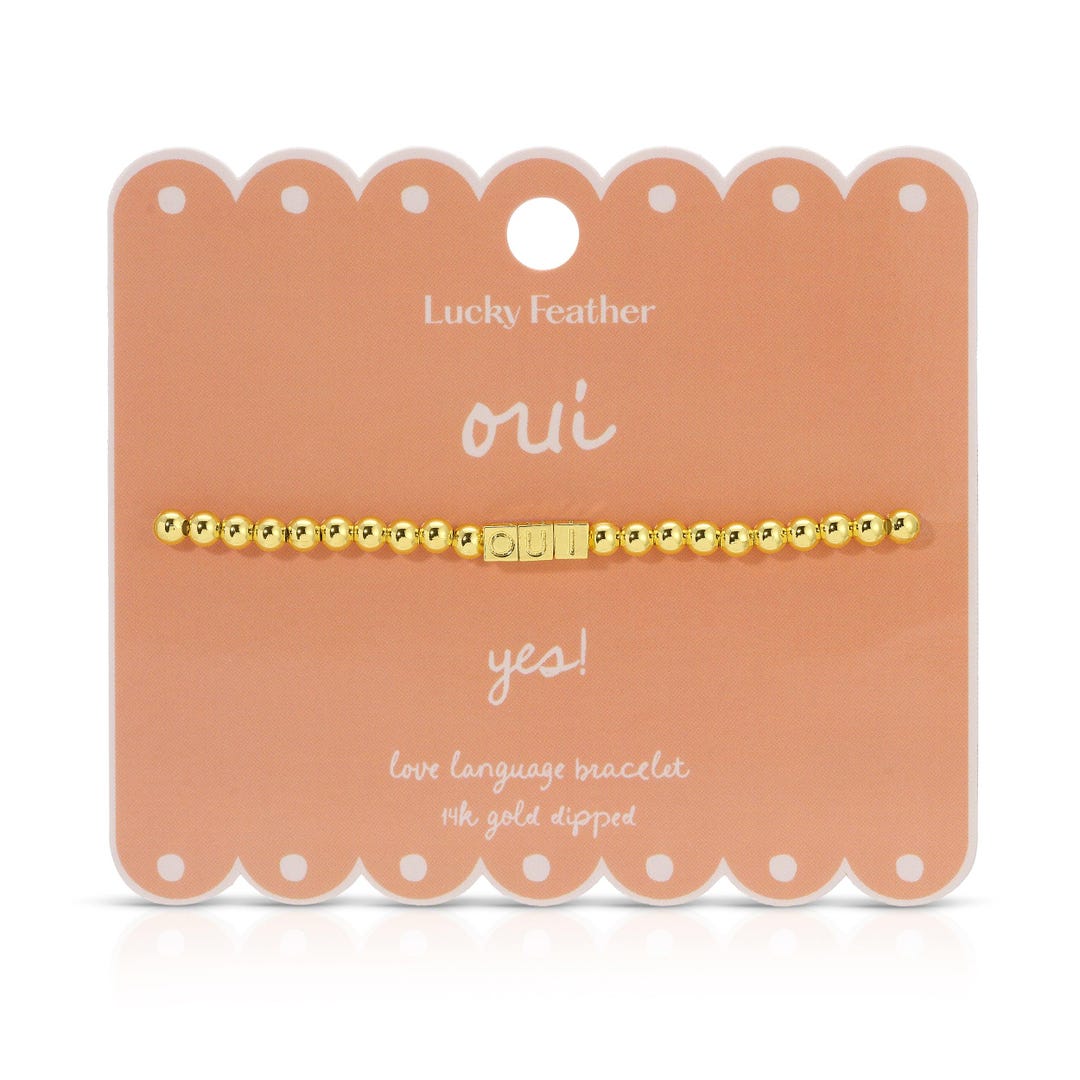 Dainty Gold 'oui' Bracelet: French Love Language Jewelry - Etsy