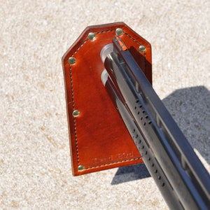 BROWN Leather Barrel Rest, Shotgun, Trapshooting, Trap, Skeet, Sporting ...