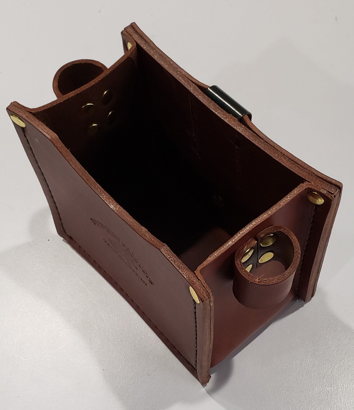 Brown Leather Shell Box Holder With Belt Clip and Spare Shell Holders ...