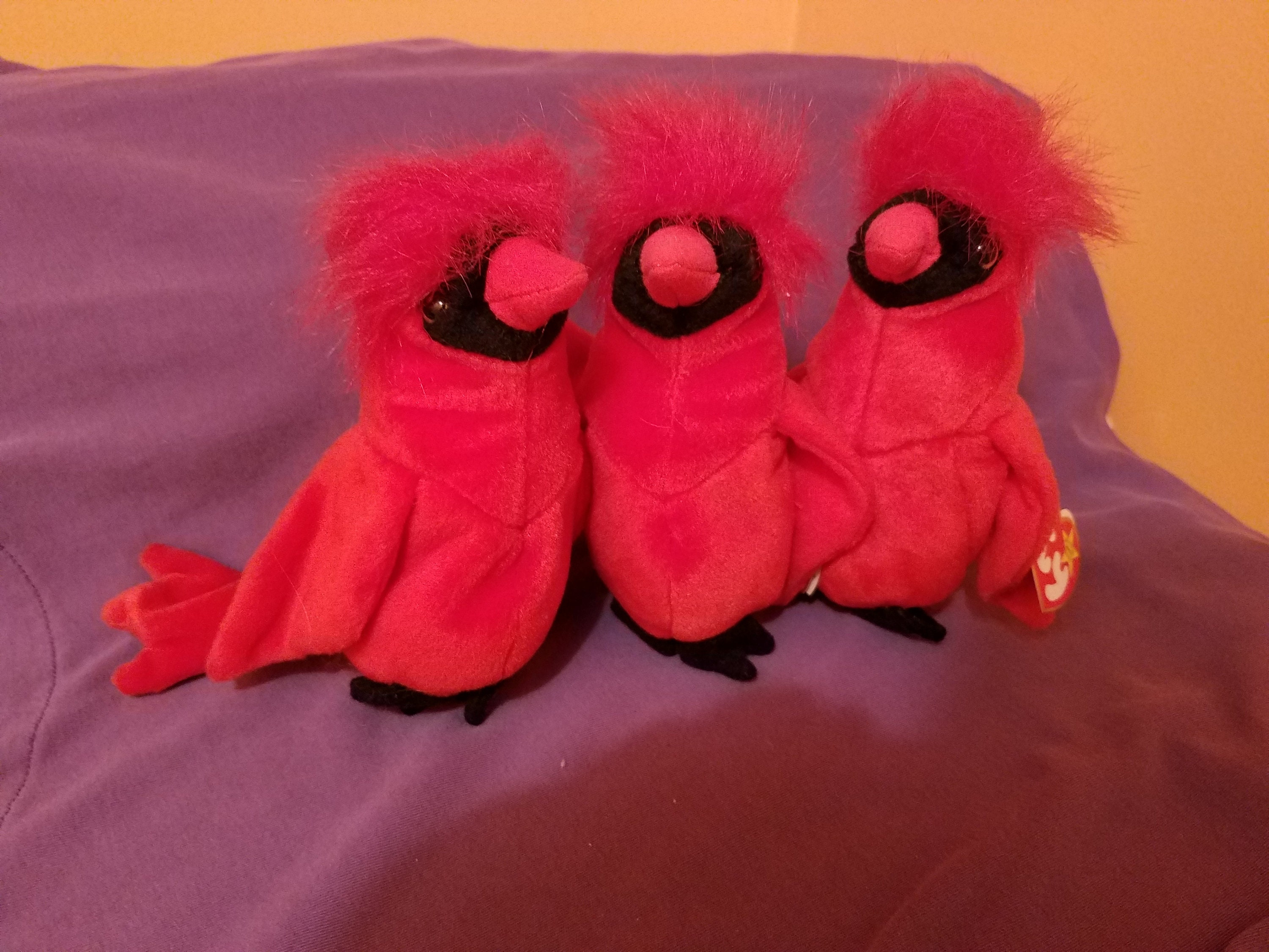 Trio of Mac the Cardinal Original Beanie Babies - Etsy