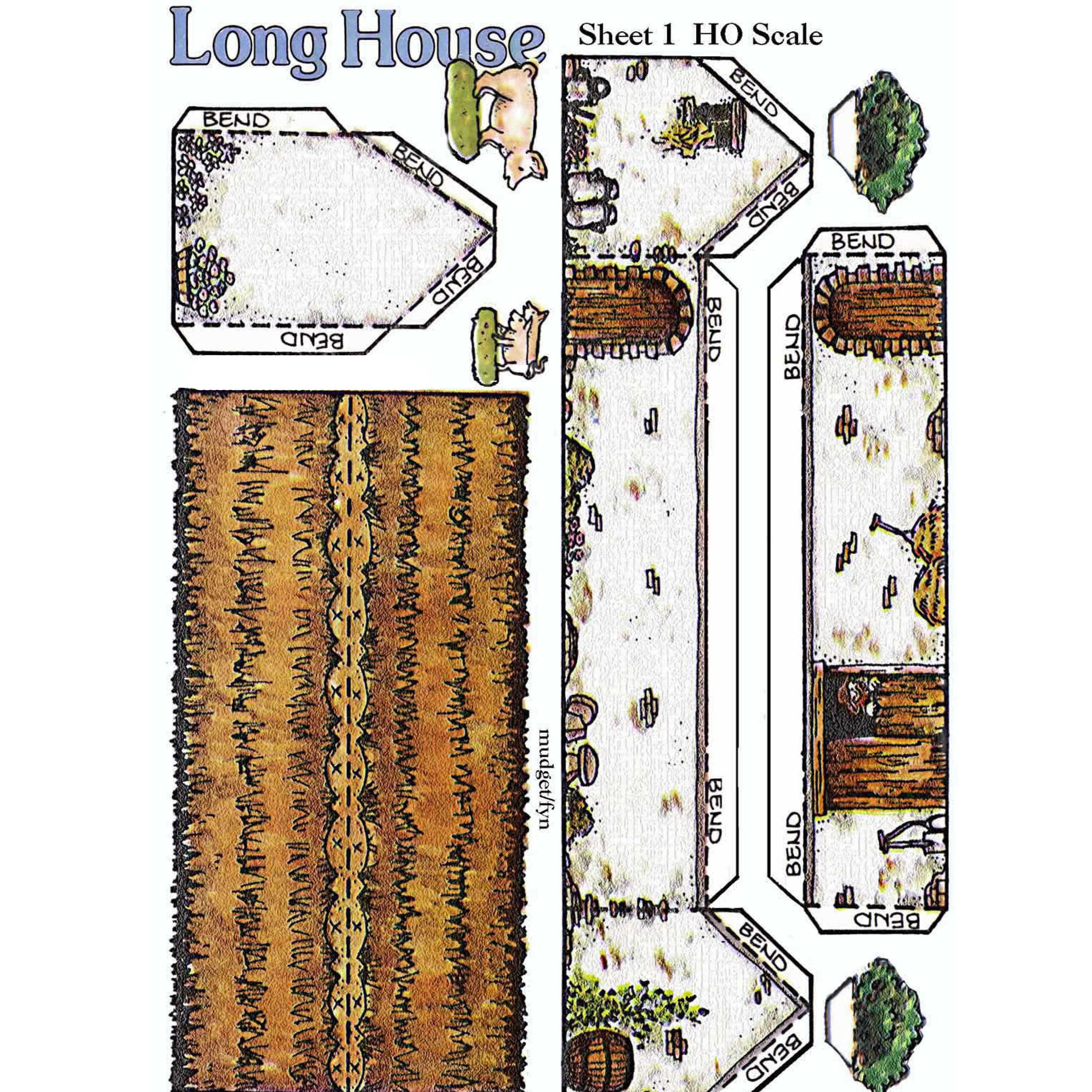 Paper Model House, Long House - Etsy